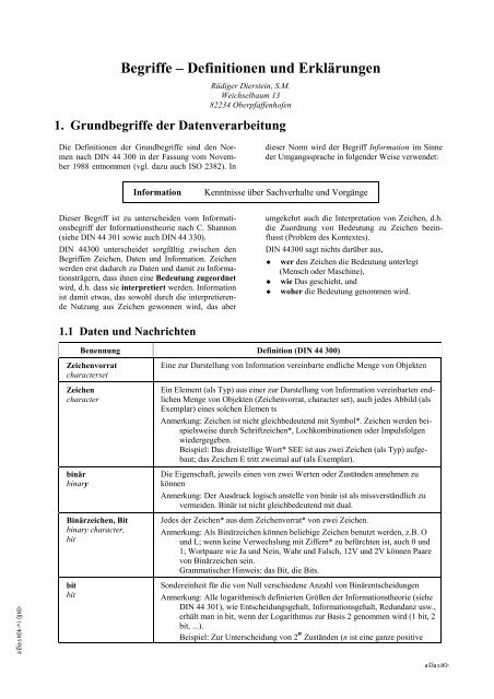 Begriffe â Definitionen und ErklÃ¤rungen