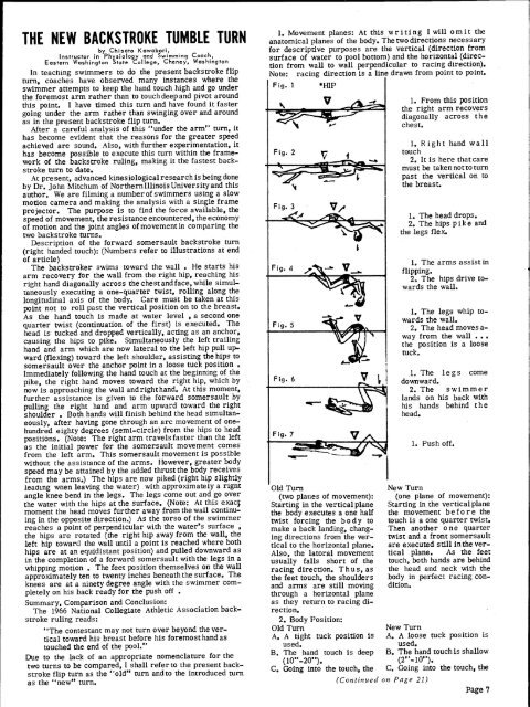 the new backstroke tumble turn - Swimming World Magazine