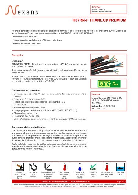 H07RN-F TITANEXÂ® PREMIUM - Nexans