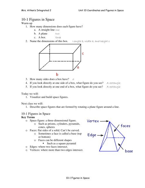 10-1 Figures in Space notes