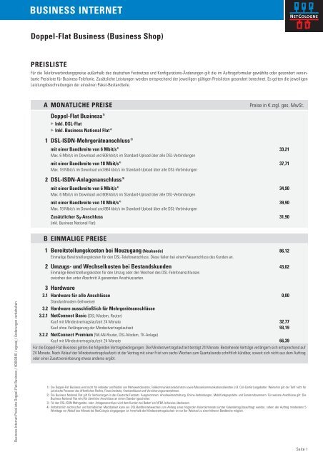 Business Shop - NetCologne