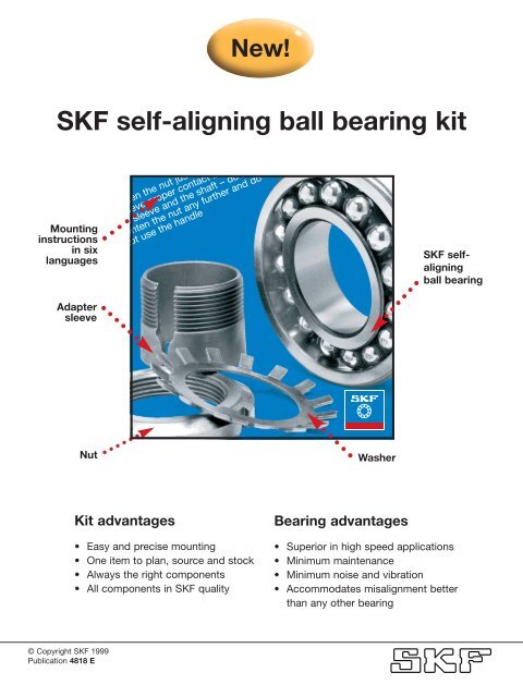 SKF self-aligning ball bearing kit New!