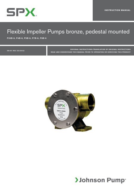 Flexible Impeller Pumps bronze, pedestal mounted - Johnson Pump