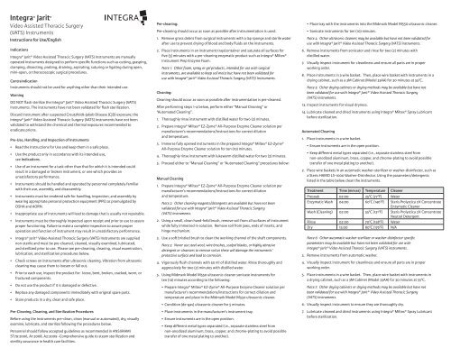 IntegraÂ® JaritÂ® VATS Instructions for Use - English
