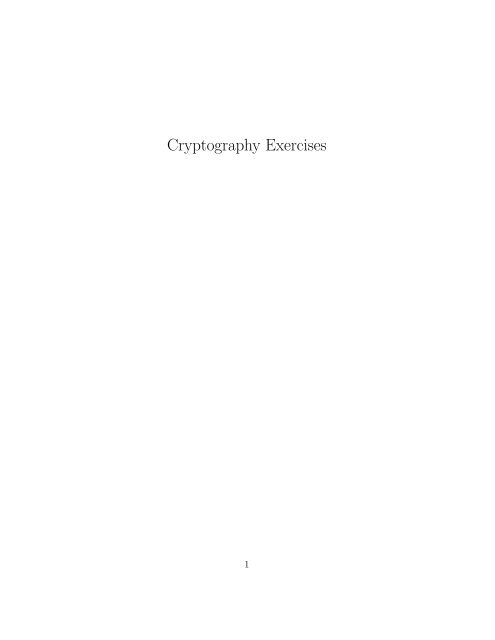 Cryptography Exercises