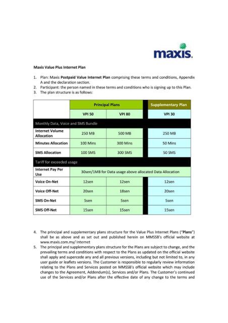 Maxis Value Plus Internet Plan Terms And Condition