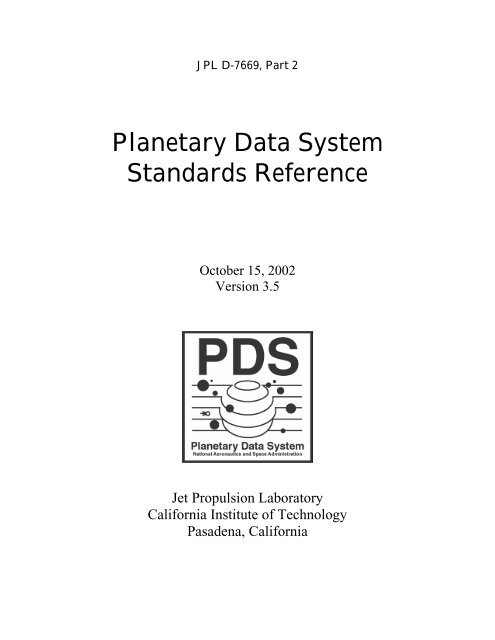 PDF version of entire document - the Planetary Data System - NASA
