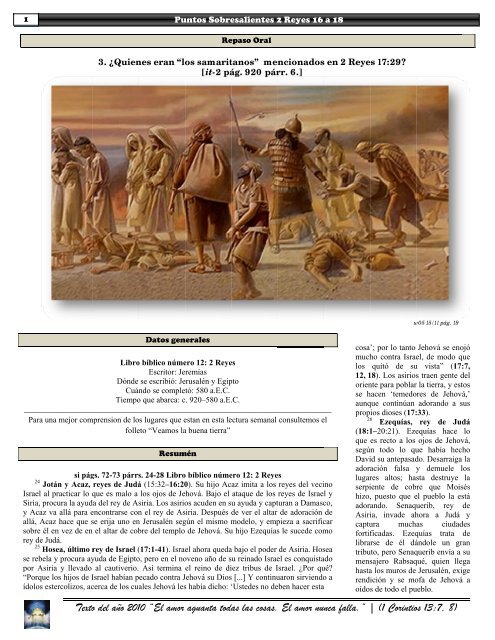 2 Reyes 16 a 18 - Puntos Sobresalientes