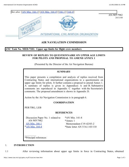 ANC Review of Responses - Age 60 Rule