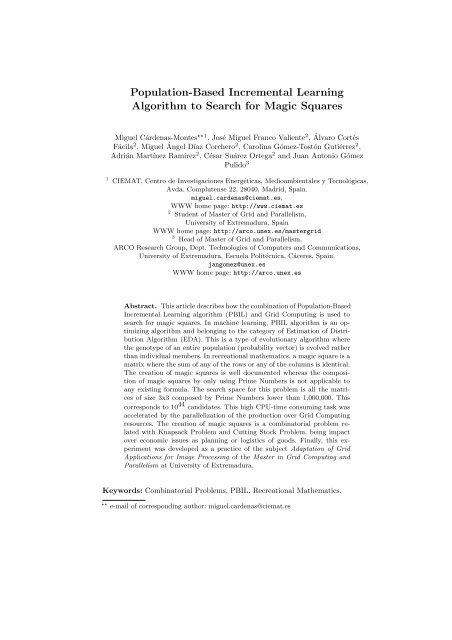 Population Based Incremental Learning Algorithm To Search For 6075