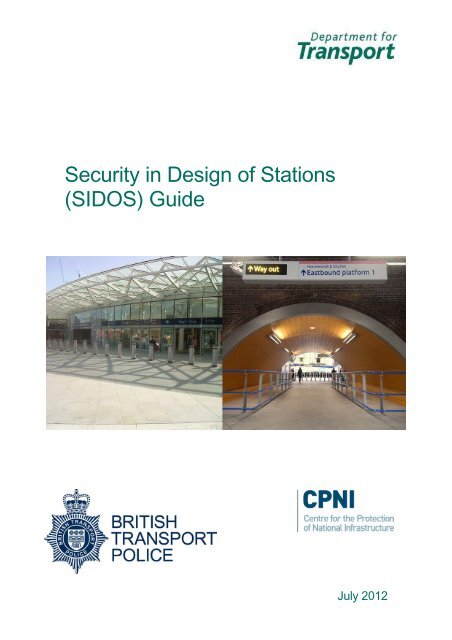 Security in Design of Stations (SIDOS) Guide - CPNI
