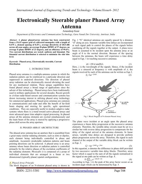Electronically Steerable planer Phased Array Antenna - IJETT ...