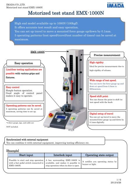 Motorized test stand EMX-1000N