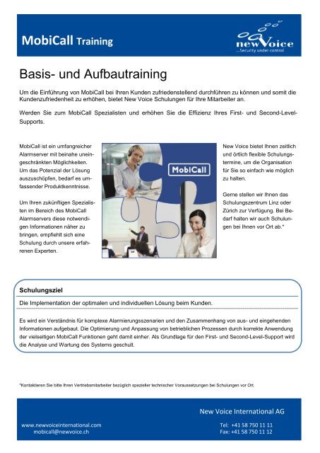 MobiCall Training - New Voice International AG
