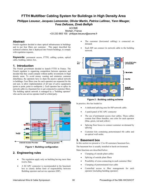 FTTH Multifiber Cabling System for Buildings in High Density Area