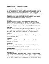 Clay Sculpture Robert Ortbal Vocabulary â Reference Handout ...