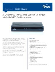 Data Sheet - Pace DC550D Tango High Definition Cable STB