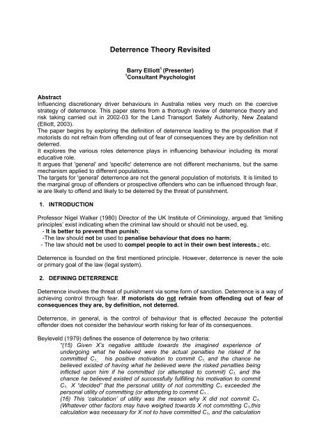 Deterrence Theory Revisited