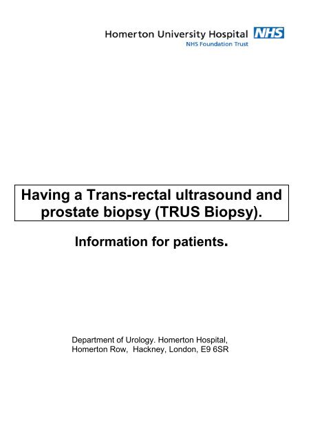(TRUS Biopsy). - Homerton University Hospital
