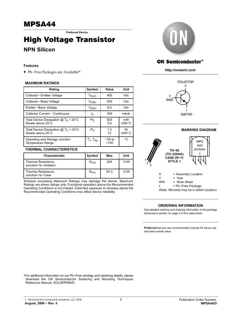 MPSA44 High Voltage Transistor - Micropik
