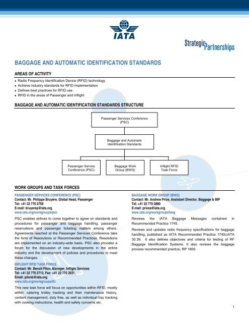 BAGGAGE AND AUTOMATIC IDENTIFICATION STANDARDS
