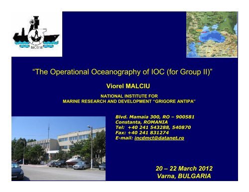 “The Operational Oceanography of IOC (for Group II)”