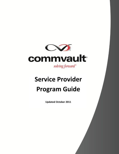 Service Provider Program Guide - CommVault