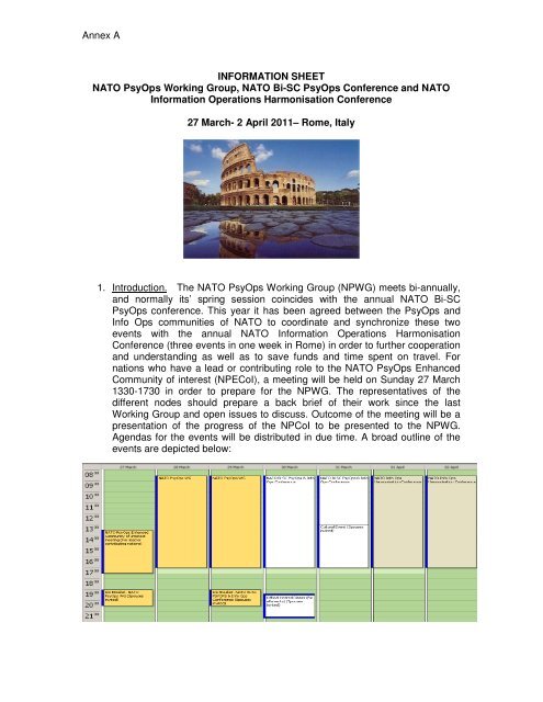Annex A INFORMATION SHEET NATO PsyOps Working ... - ACO