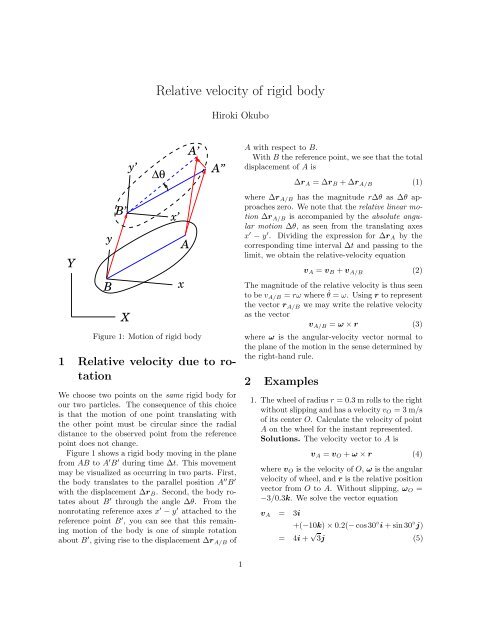 2. Relative velocity of rigid body