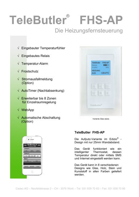 TeleButler FHS-AP - Cadec AG