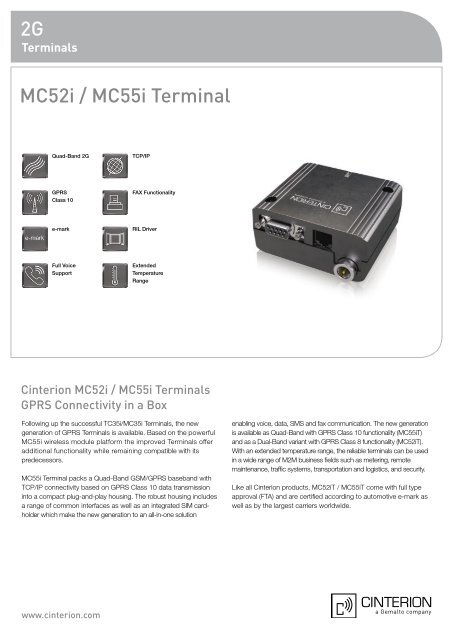 2G MC52i / MC55i Terminal