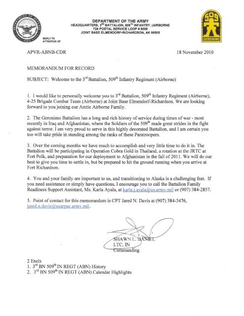 3 509th IN Welcome Letter The USARAK Home Page 3-509th-in-welcome-letter-the-usarak-home-page