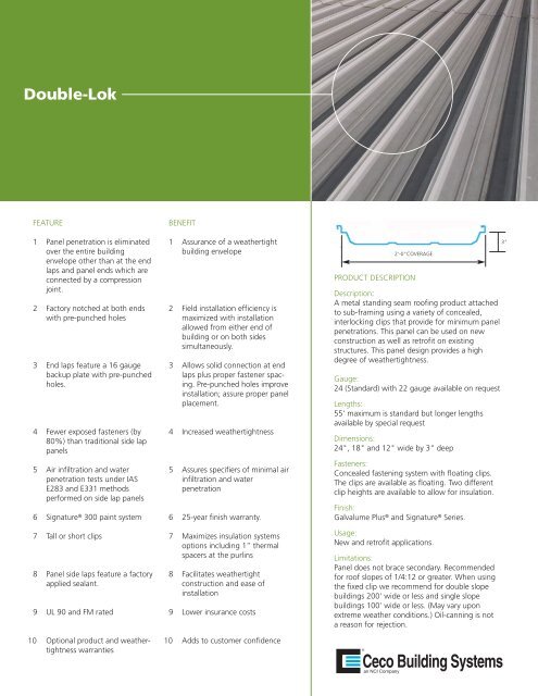 Double-Lok - Ceco Building Systems