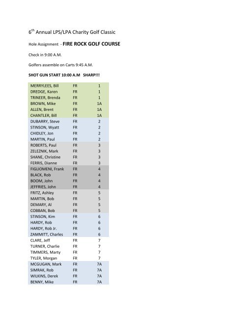 FIRE ROCK GOLF COURSE - London Police Service