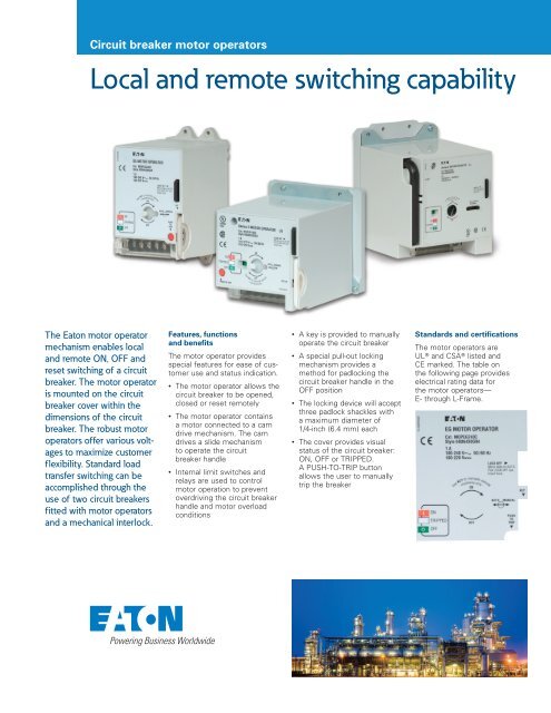Circuit Breaker Motor Operators - Eaton
