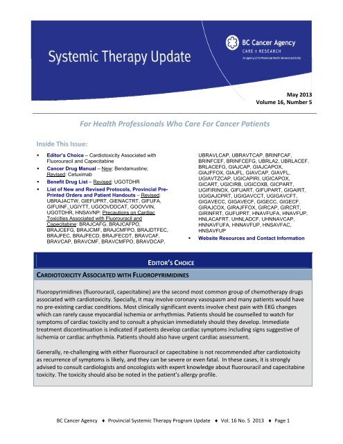 May 2013 - BC Cancer Agency