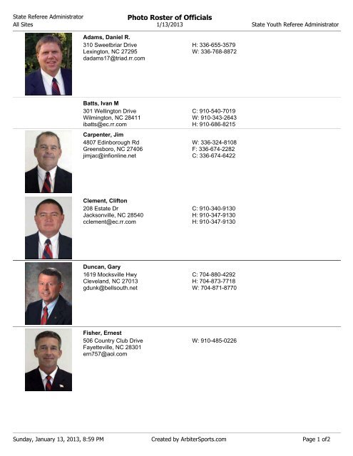 Photo Roster of Officials - ArbiterSports
