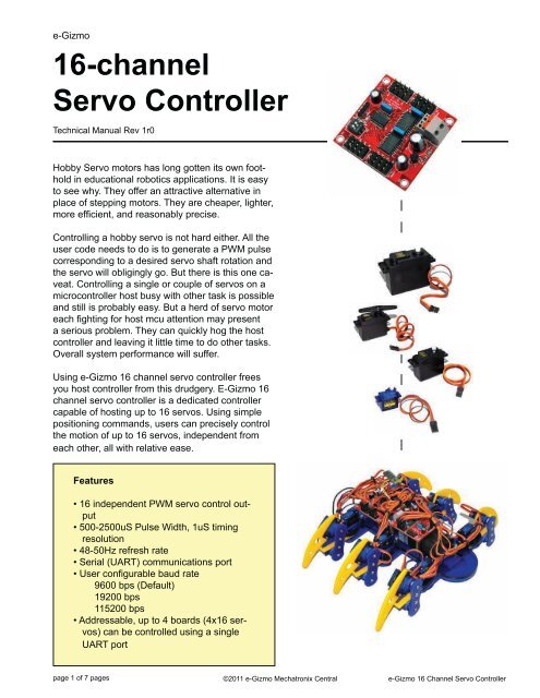 16-channel Servo Controller - E-Gizmo