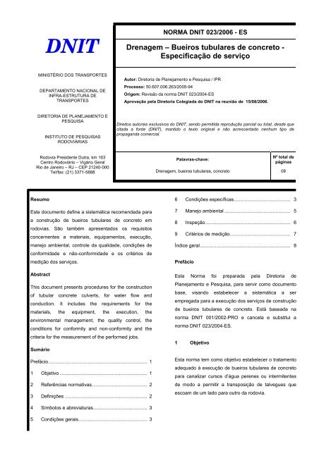 DNIT 023/2006 - IPR - Dnit