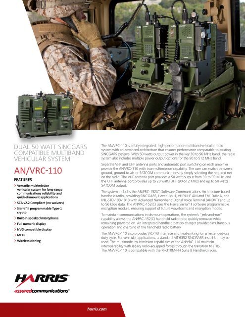 AN/VRC-110 - Harris Corporation