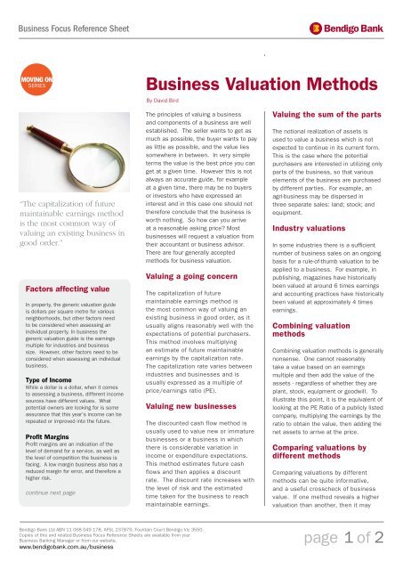 Business Valuation Methods.pdf - Insolvency