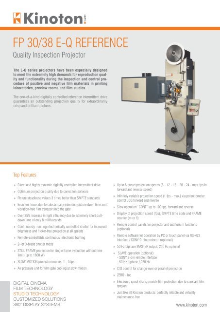 FP 30/38 E-Q REFERENCE - Kinoton