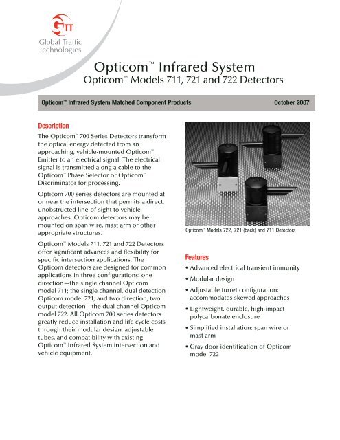 Opticom Â® Model 700 Series Detectors - GTT