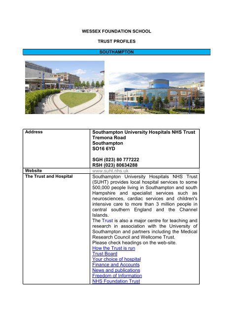 WESSEX FOUNDATION SCHOOL - Wessex Deanery