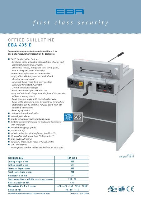 Office guillotine EBA 435 E