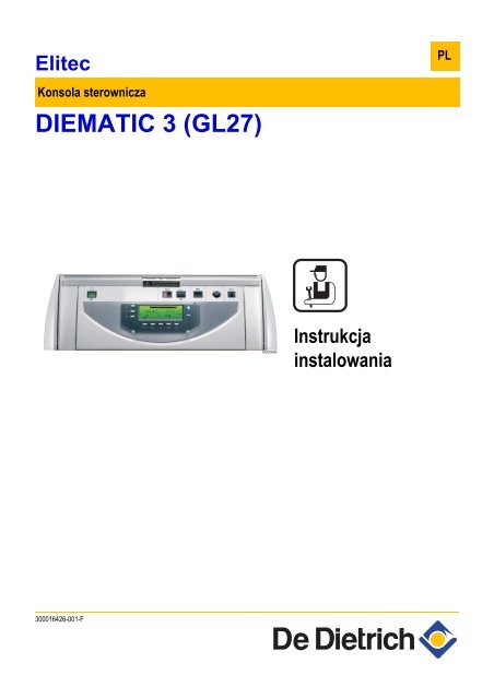 Instrukcja instalacyjna Diematic 3 dla Elitec DTG 130EN - De Dietrich