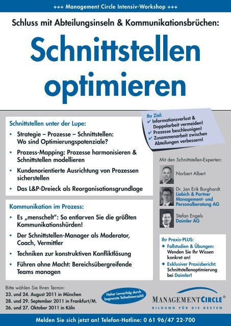Seminar: Schnittstellen optimieren - Management Circle AG