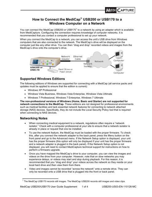 How to Connect the MediCap® USB200 or USB170 ... - MediCapture