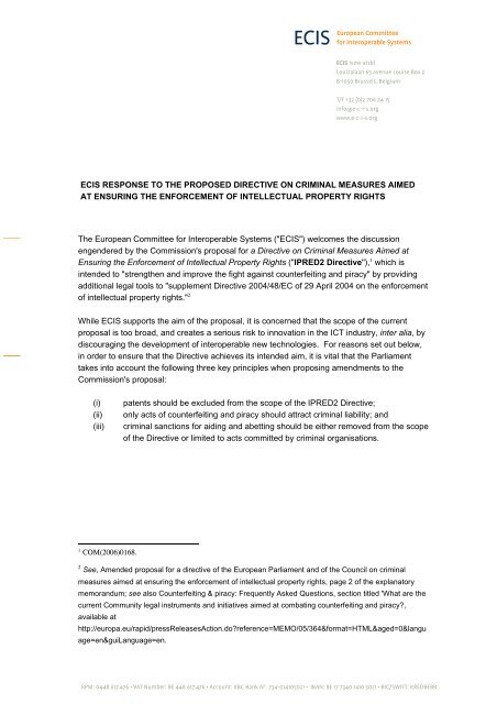 position paper - ECIS