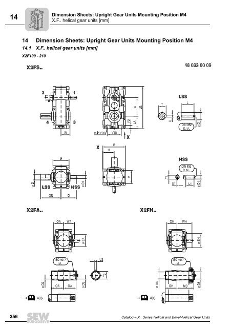 14 Dimension Sheets: Upright Gear Units ... - SEW-Eurodrive